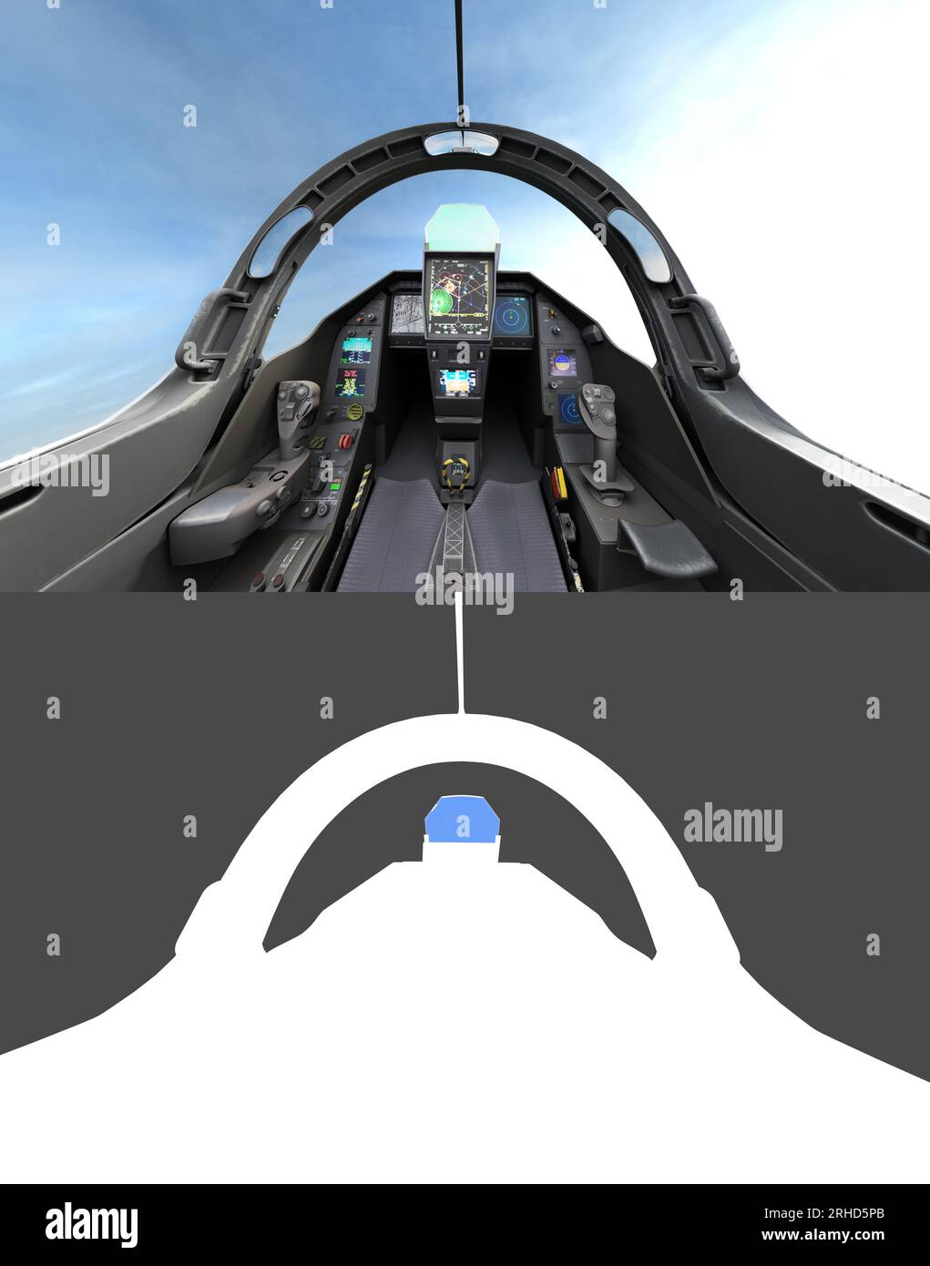 attack fighter interior 3d render image with alpha Stock Photo - Alamy