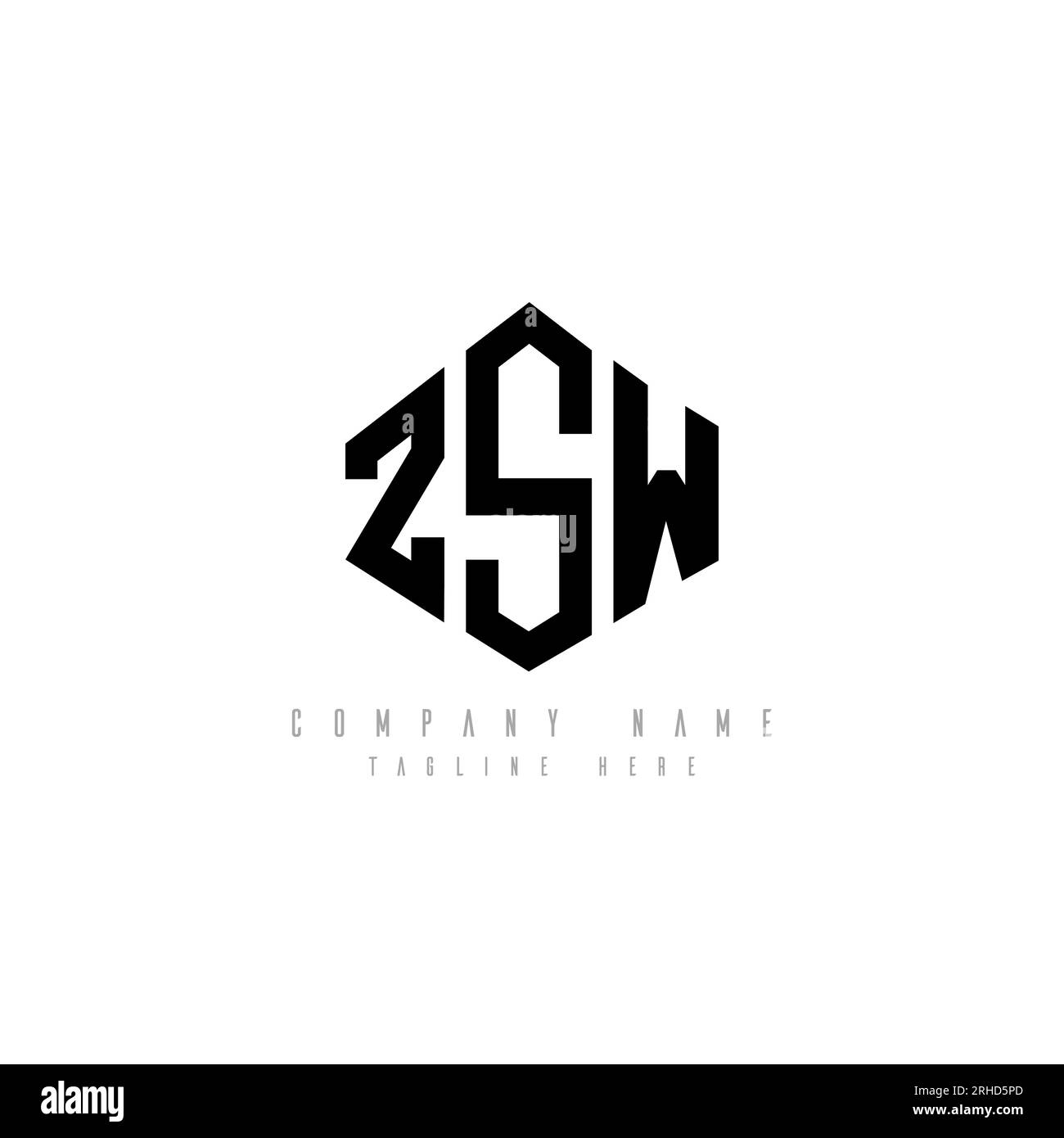 ZSW letter logo design with polygon shape. ZSW polygon and cube shape logo design. ZSW hexagon ...