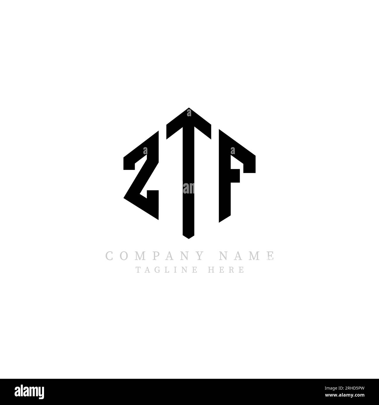 ZTF letter logo design with polygon shape. ZTF polygon and cube shape ...