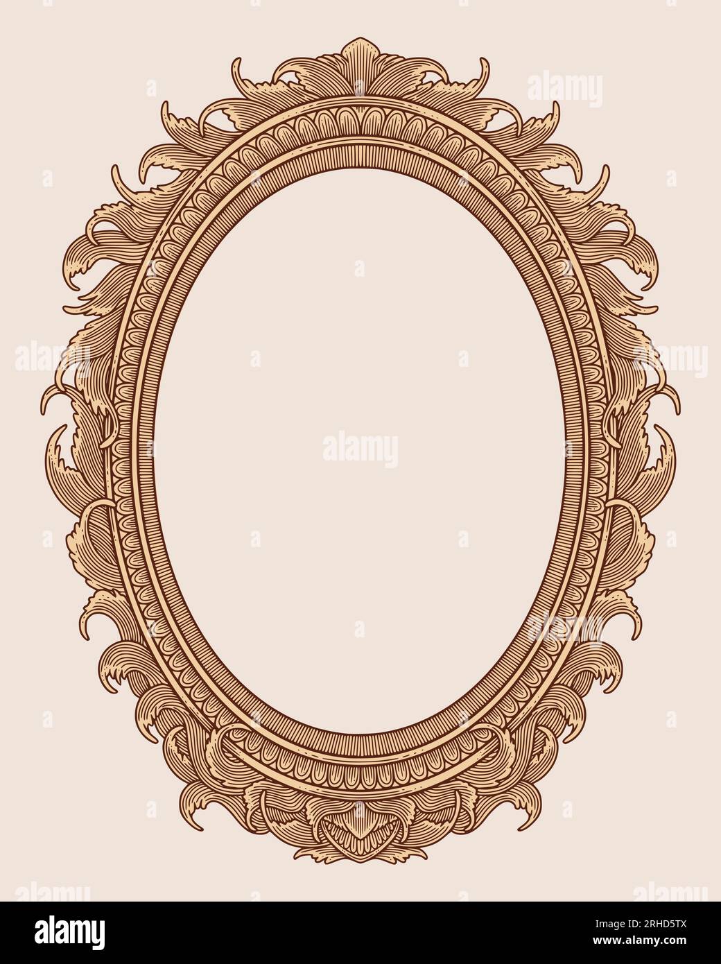 Antique frame hand drawing, vintage engraving illustration Stock Vector ...