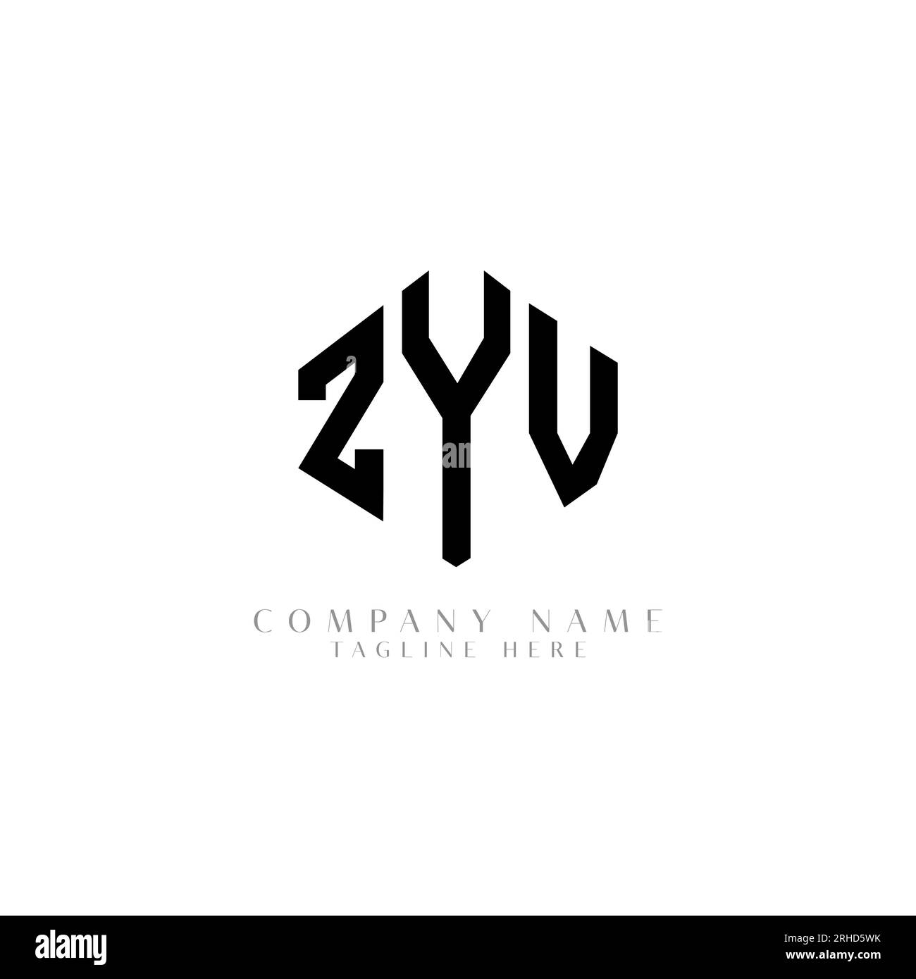 ZYV letter logo design with polygon shape. ZYV polygon and cube shape ...