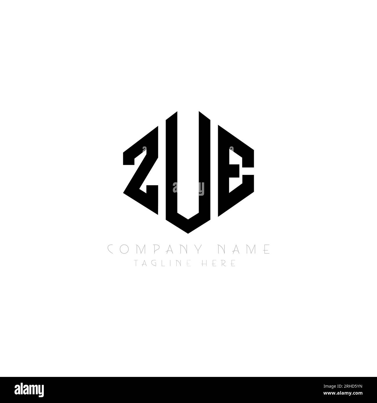 ZUE letter logo design with polygon shape. ZUE polygon and cube shape ...