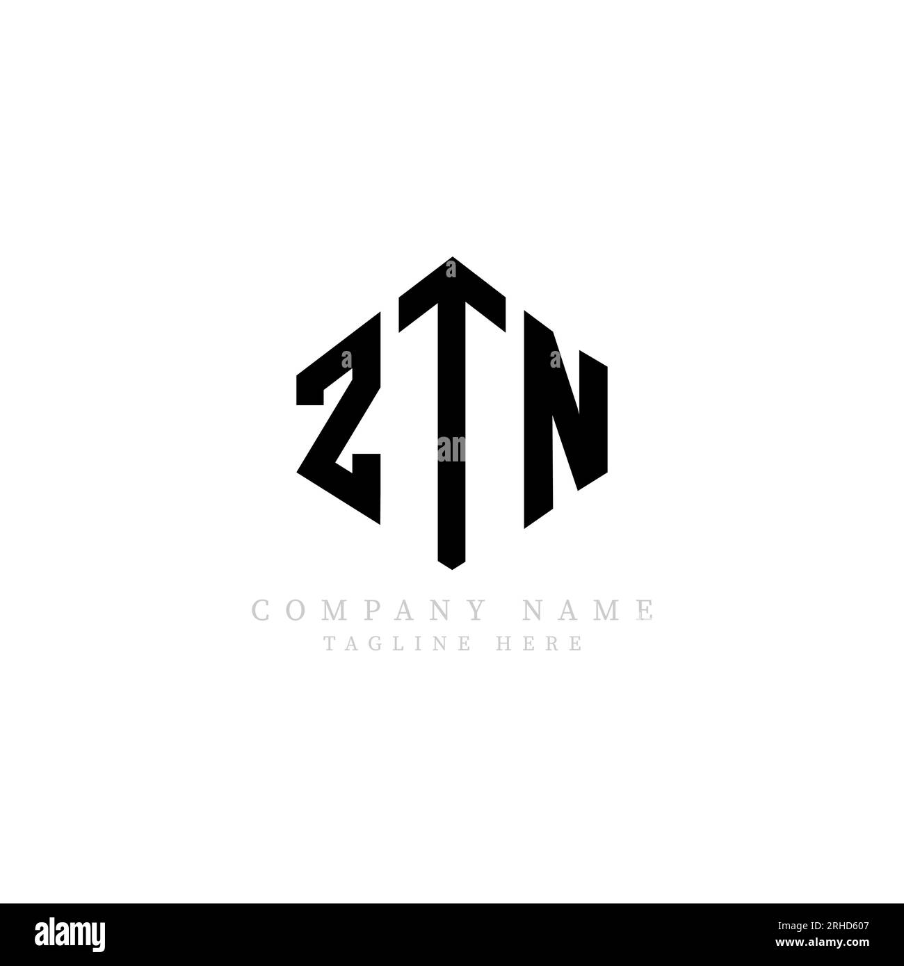 ZTN letter logo design with polygon shape. ZTN polygon and cube shape ...