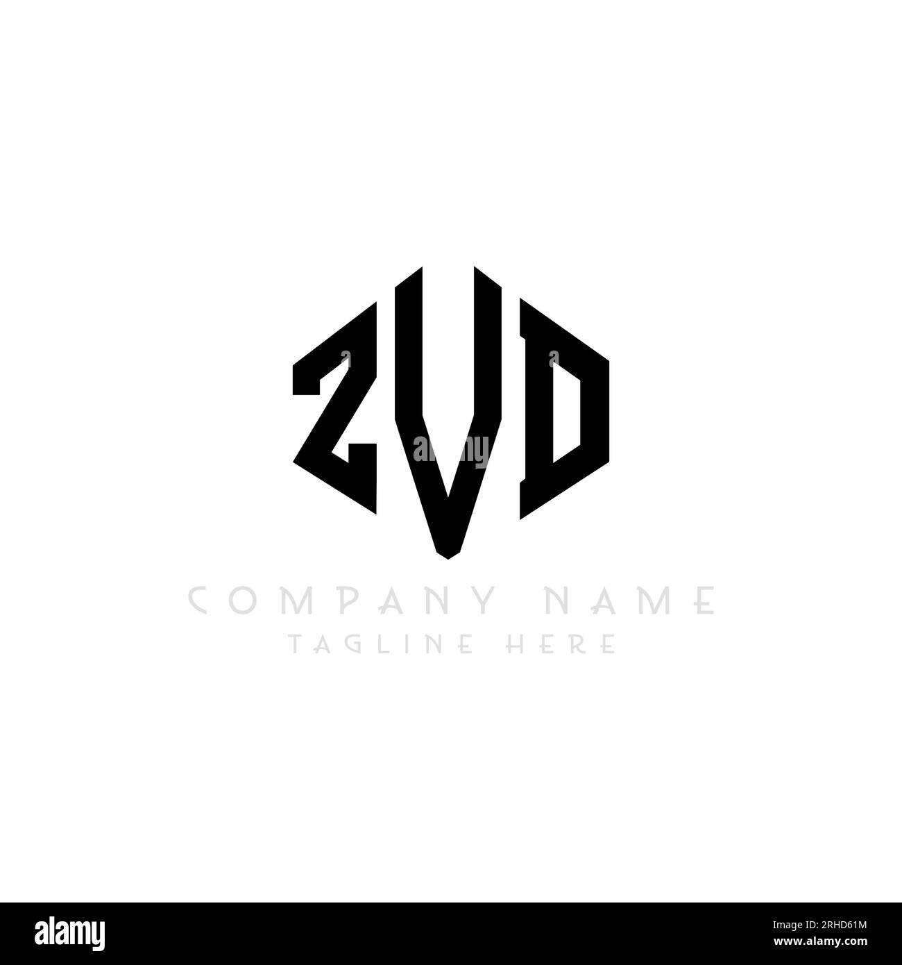 ZVD letter logo design with polygon shape. ZVD polygon and cube shape ...