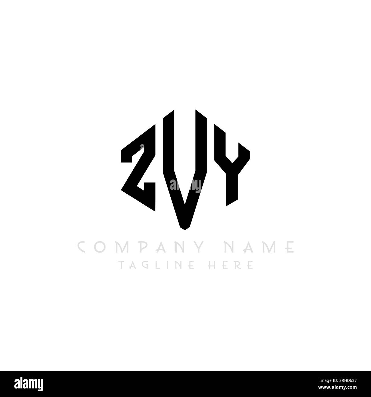 ZVY letter logo design with polygon shape. ZVY polygon and cube shape ...