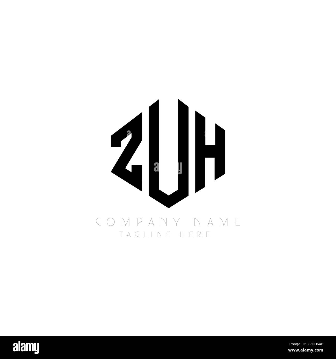 ZUH letter logo design with polygon shape. ZUH polygon and cube shape ...