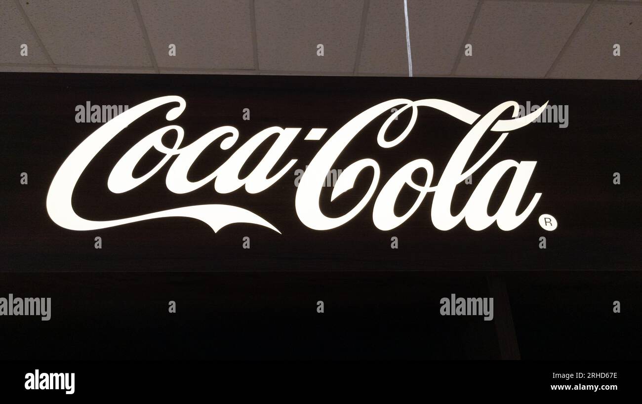 Bordeaux , France - 07 05 2023 : Coca Cola light panel advertisement ...