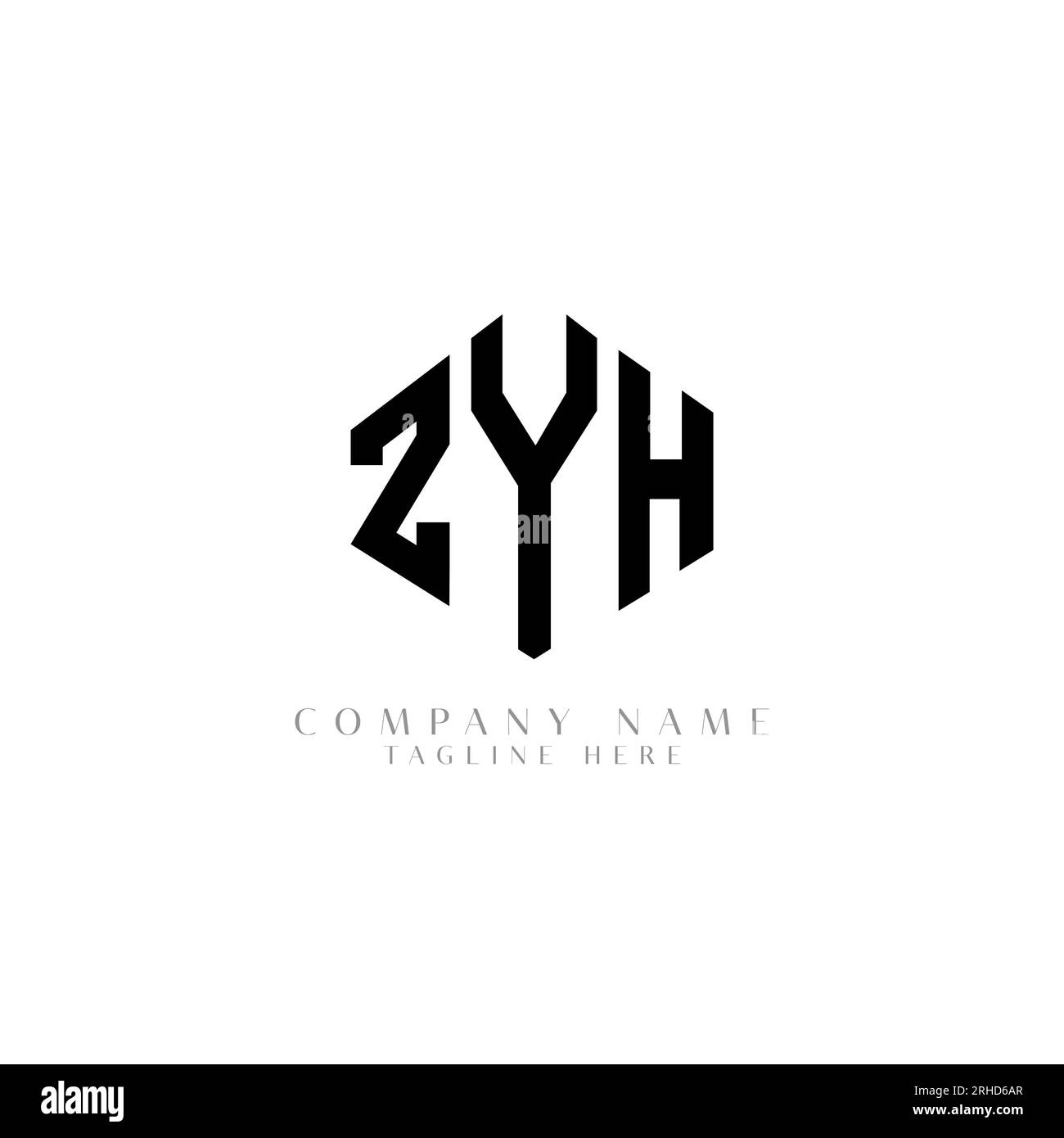 ZYH letter logo design with polygon shape. ZYH polygon and cube shape ...