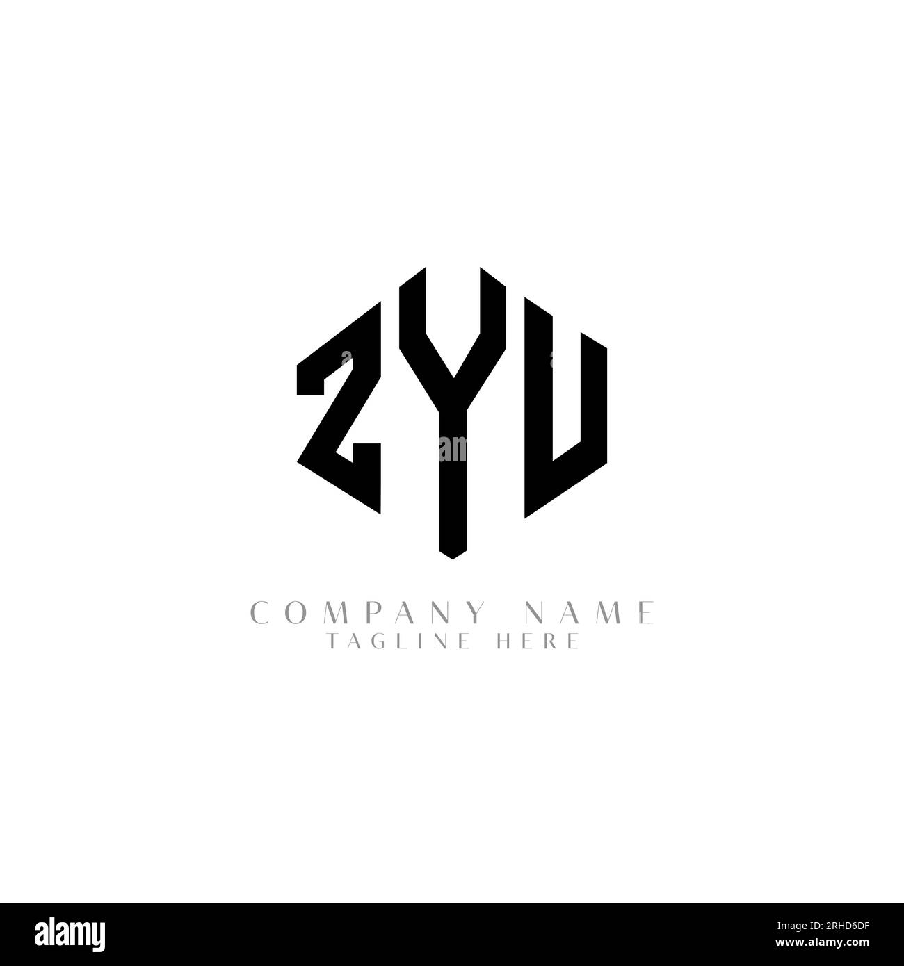 ZYU letter logo design with polygon shape. ZYU polygon and cube shape ...