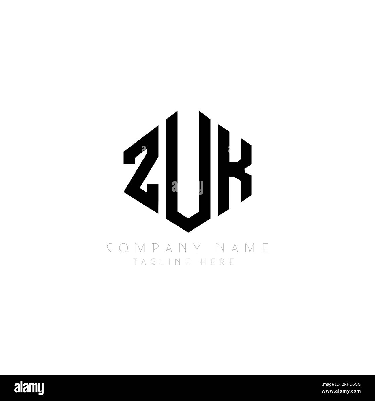 ZUK letter logo design with polygon shape. ZUK polygon and cube shape ...