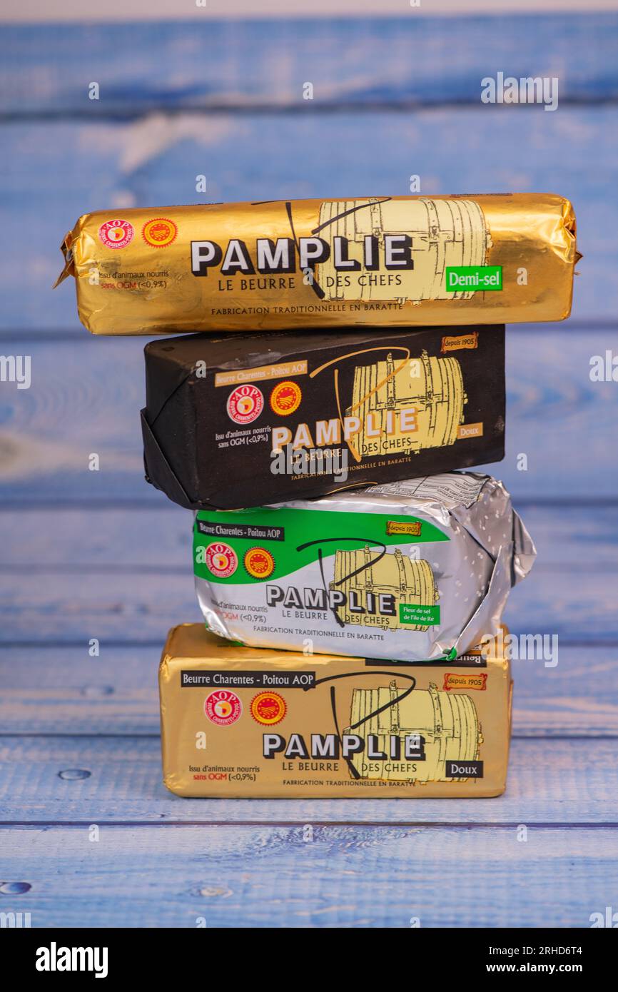 Traditional wrapped butter sticks, Pamplie butter of France, Unique ...