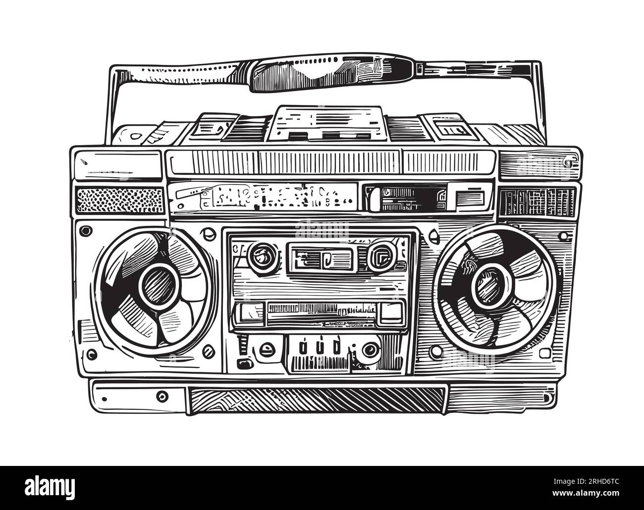 Cassette tape recorder retro sketch hand drawn Music illustration Stock Vector Image & Art - Alamy