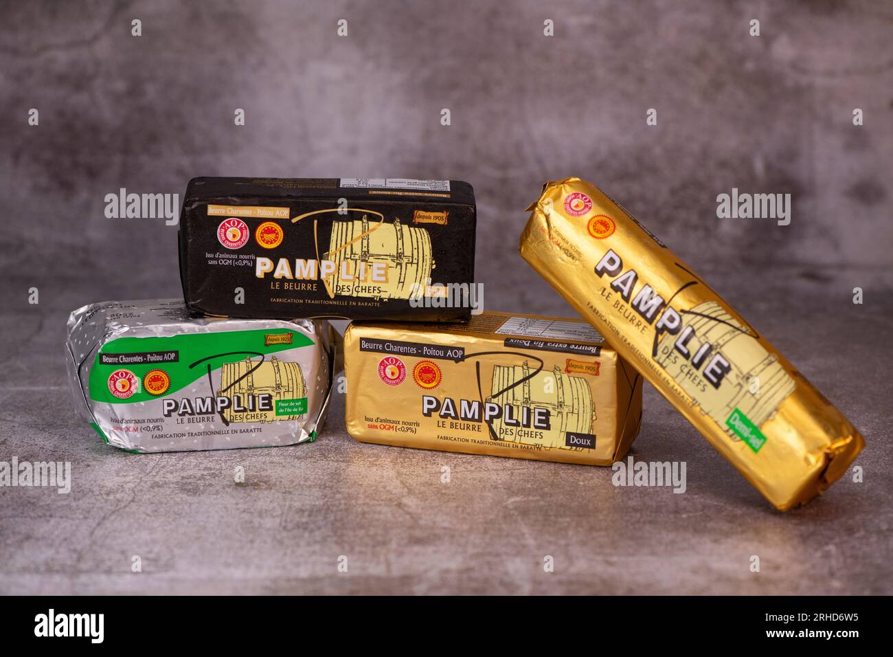 Traditional wrapped butter sticks, Pamplie butter of France, Unique ...