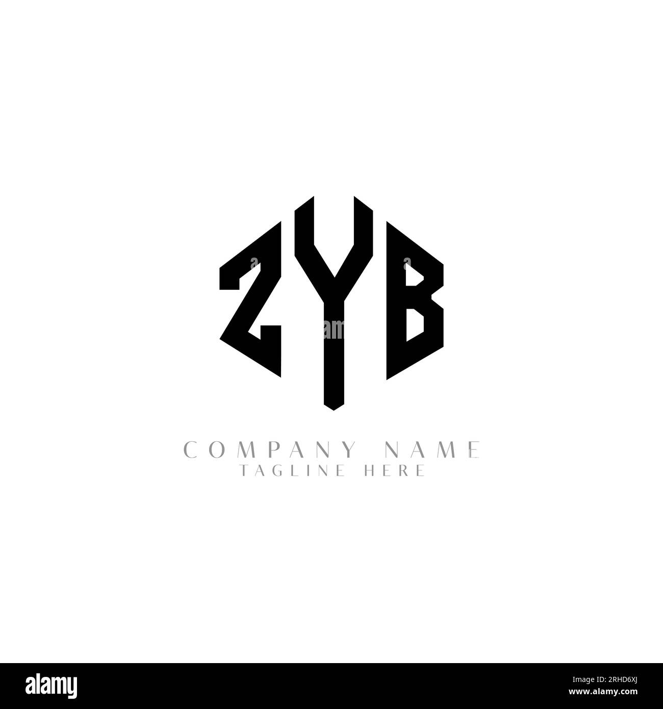 ZYB letter logo design with polygon shape. ZYB polygon and cube shape logo design. ZYB hexagon ...