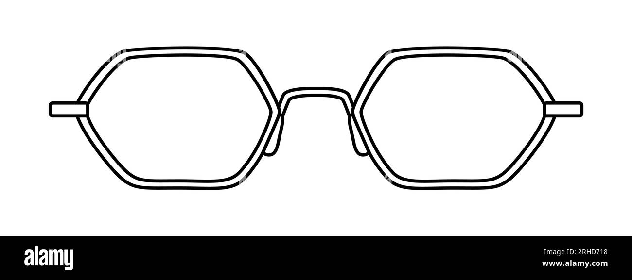 Geo Slim frame glasses fashion accessory illustration. Sunglass front ...