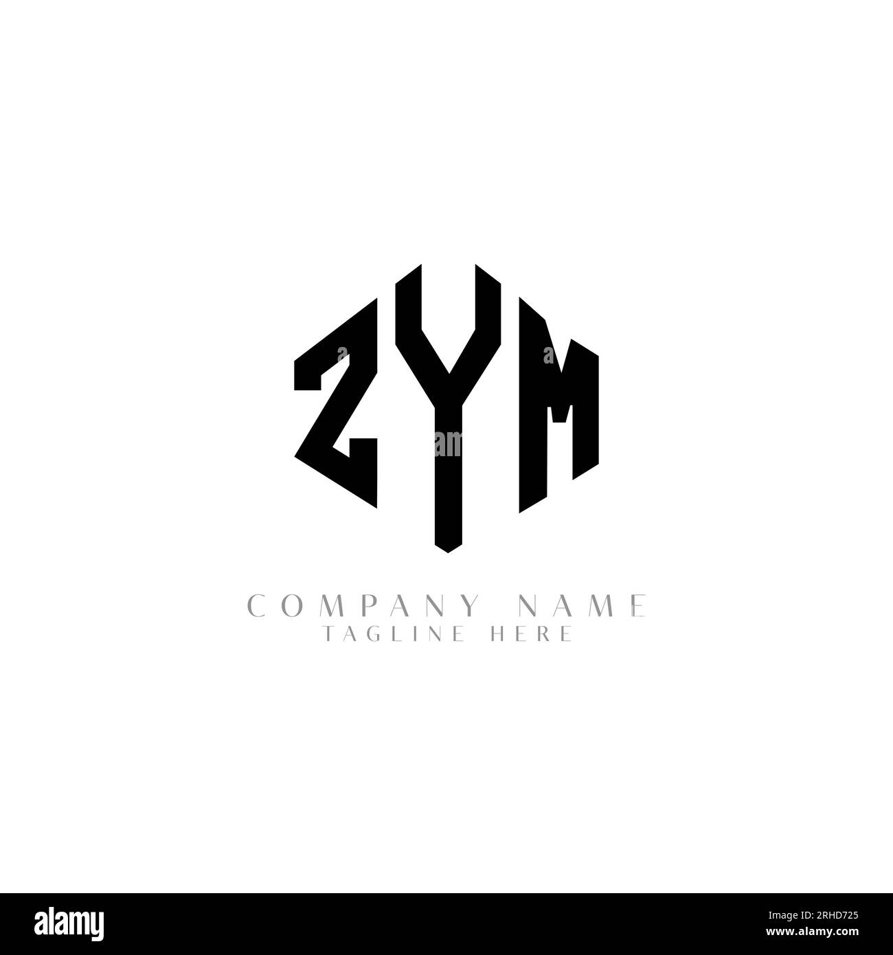 ZYM letter logo design with polygon shape. ZYM polygon and cube shape ...