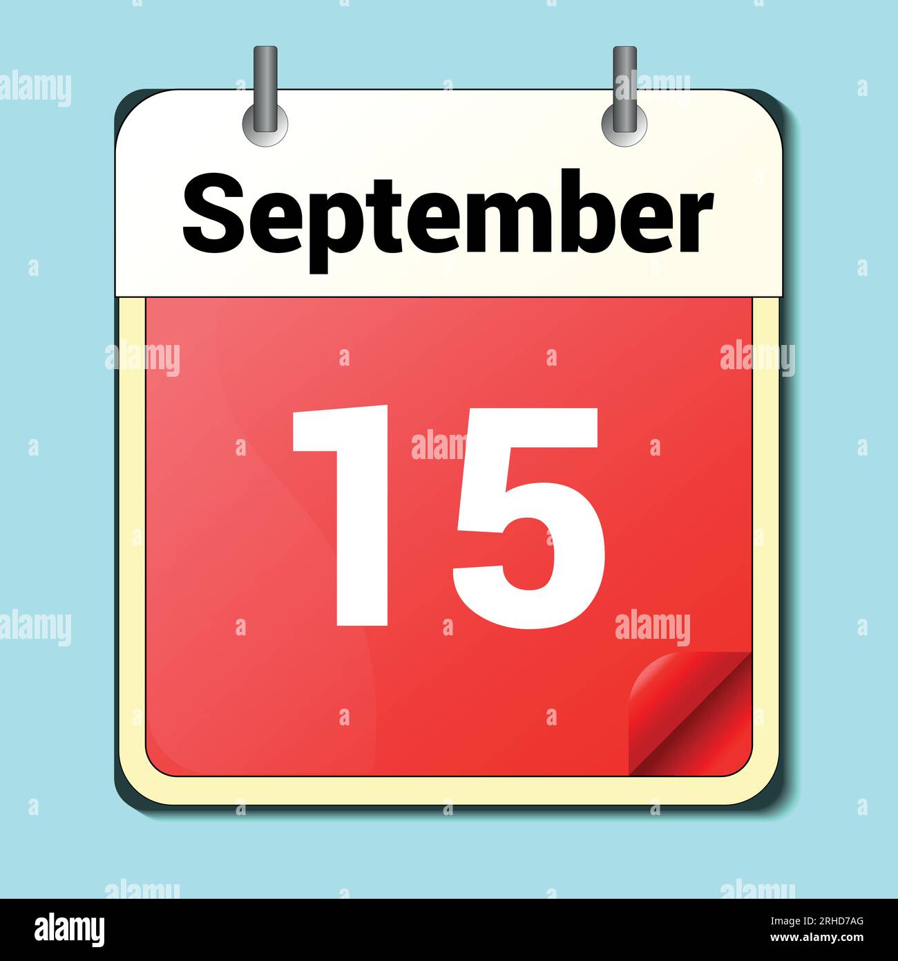 day on the calendar, vector image format, September 15 Stock Vector ...