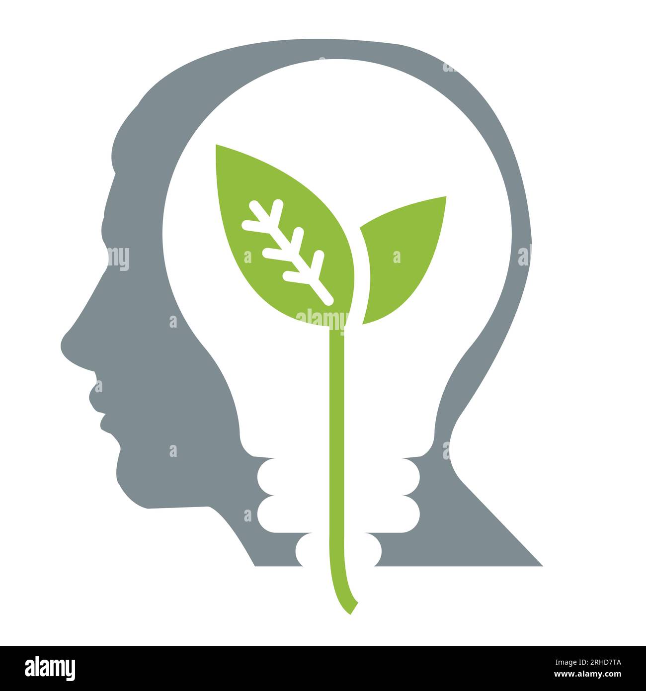 Think green eco human head silhouette. Environment posters Stock Vector ...
