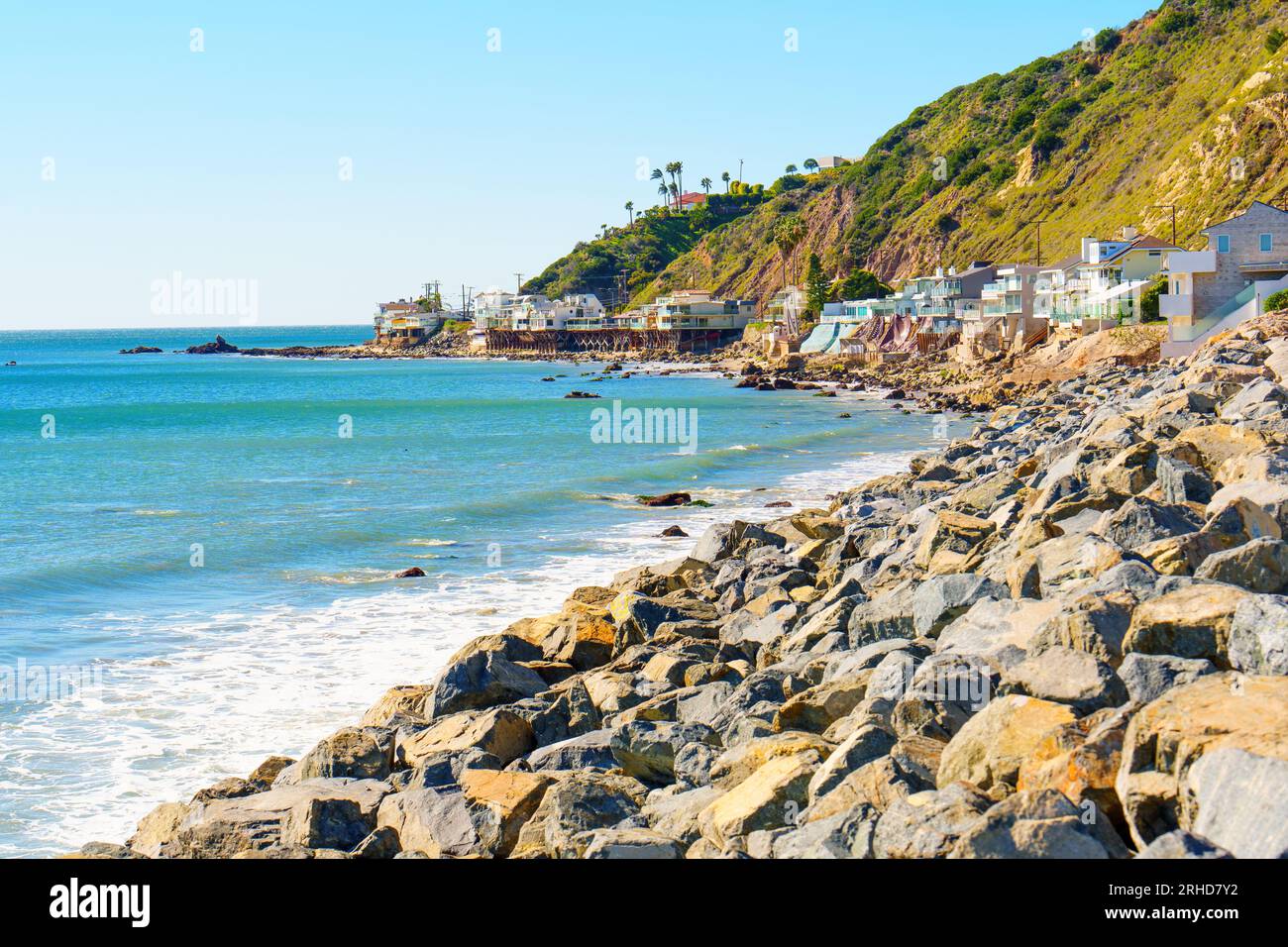 Tranquil oasis nestled along the beachfront of Malibu, California, with ...