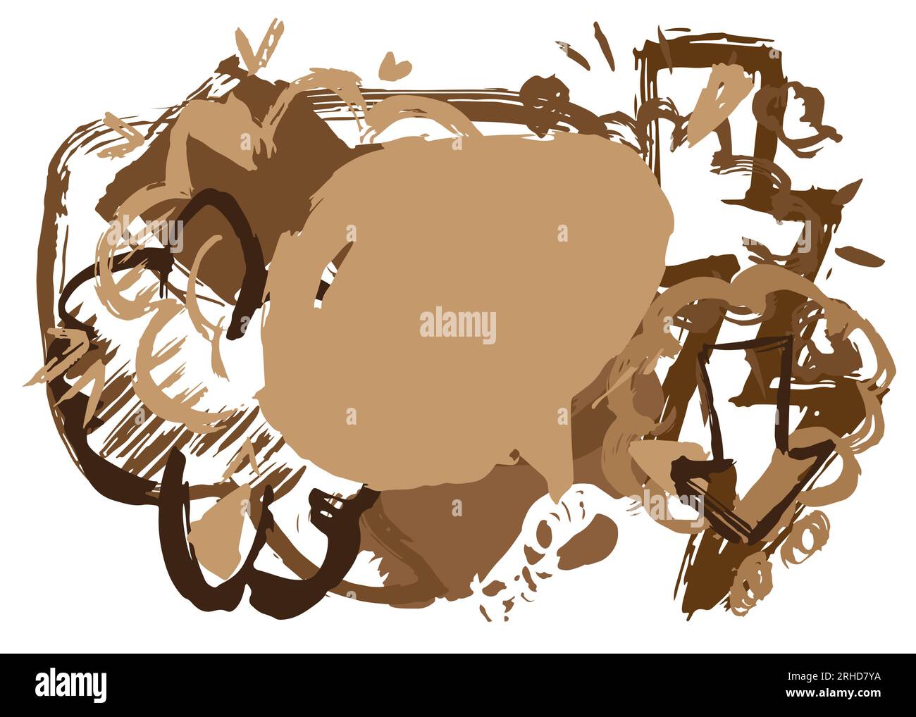 Brown graffiti speech bubble. Abstract modern Messaging sign street art ...