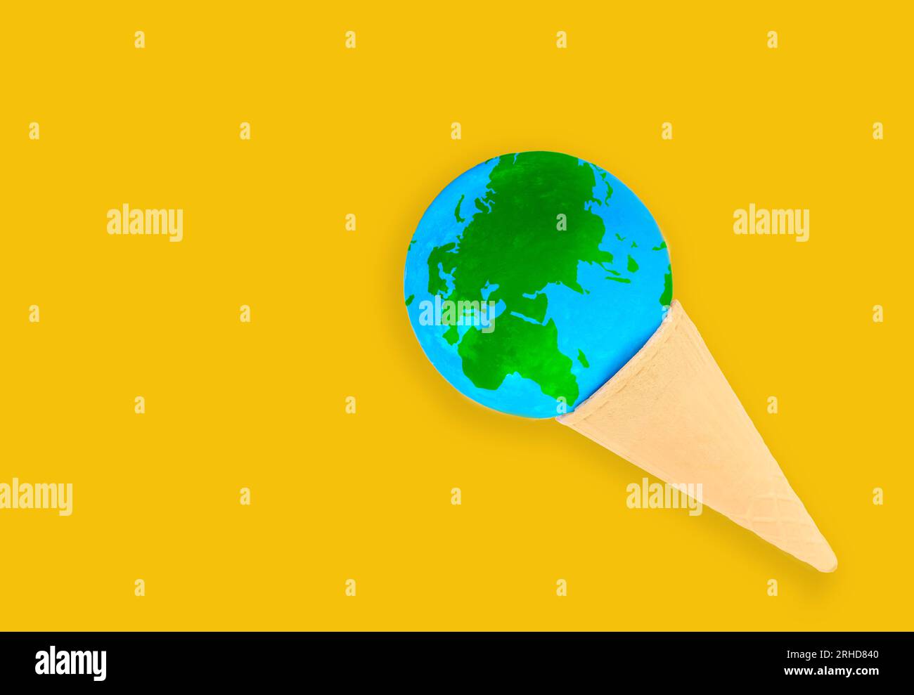 Warming and climate change concept: Miniature globe nestled within a ...