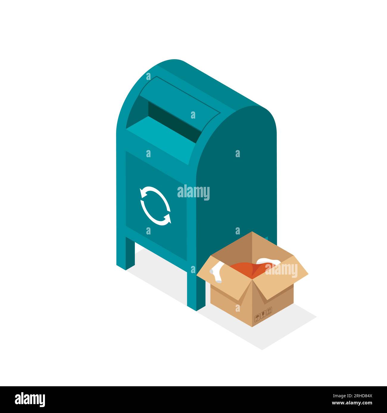 Textile recycling bin. Recycle and sustainable. Recycle symbol. Sort ...