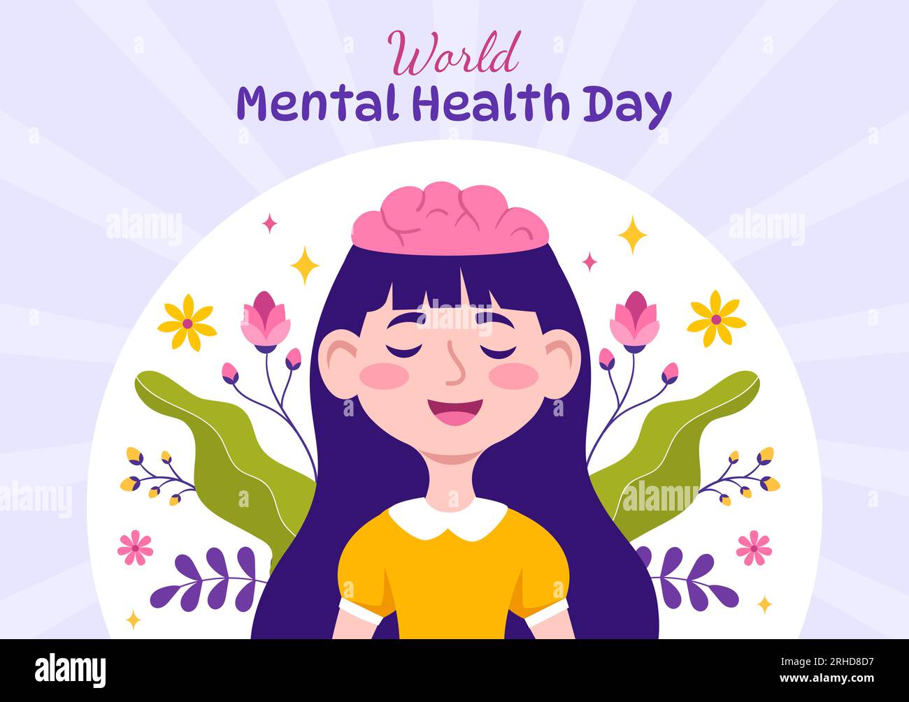 World Mental Health Day Vector Illustration On October 10 With Healthy