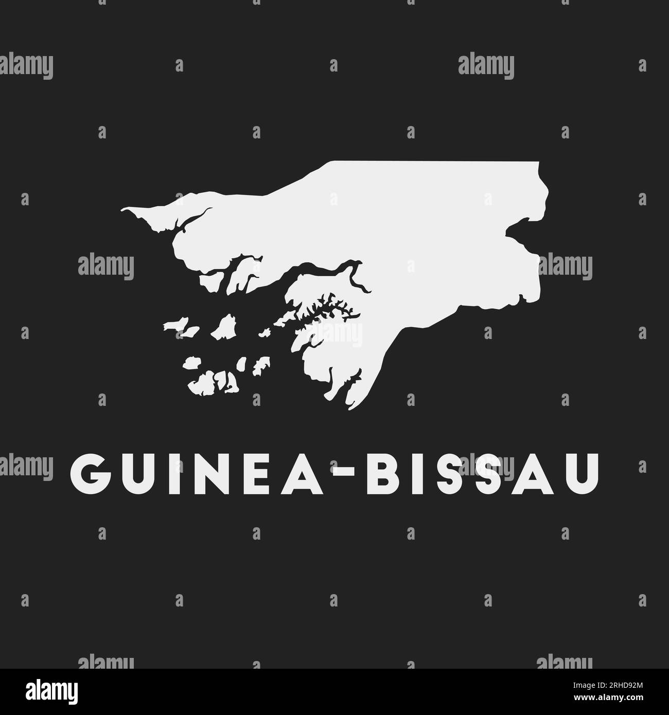 Guinea Bissau Icon Country Map On Dark Background Stylish Guinea