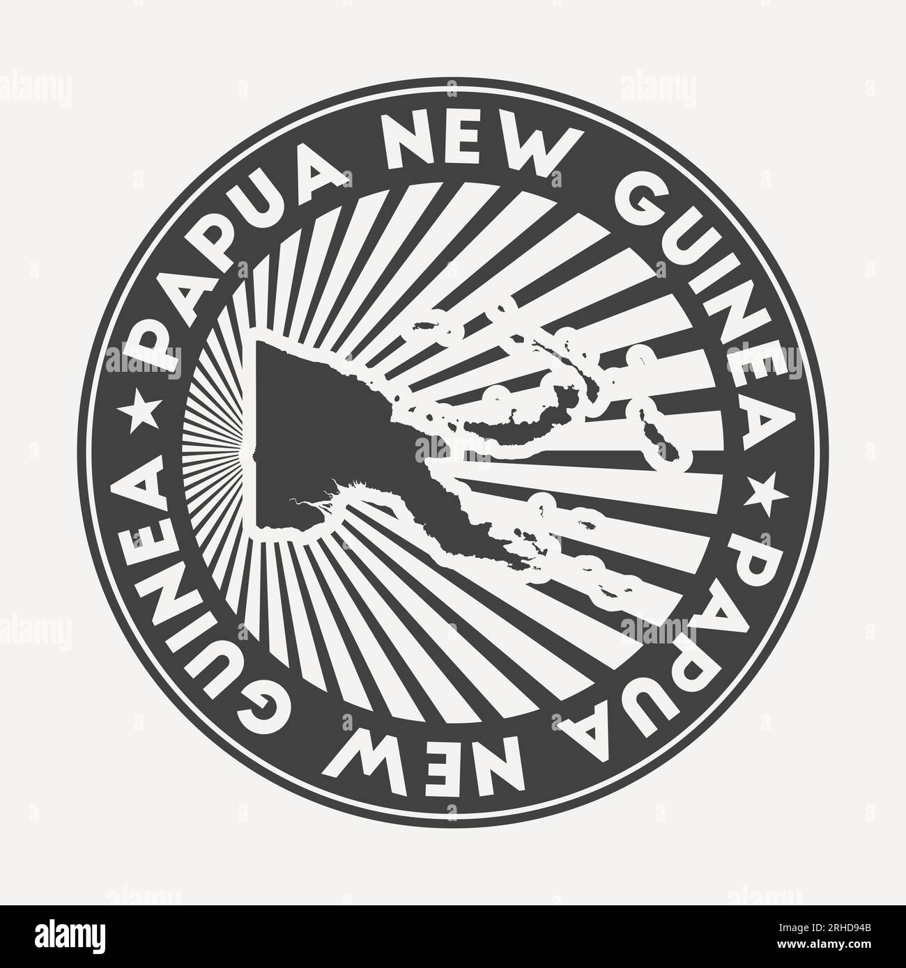 Papua New Guinea round logo. Vintage travel badge with the circular ...