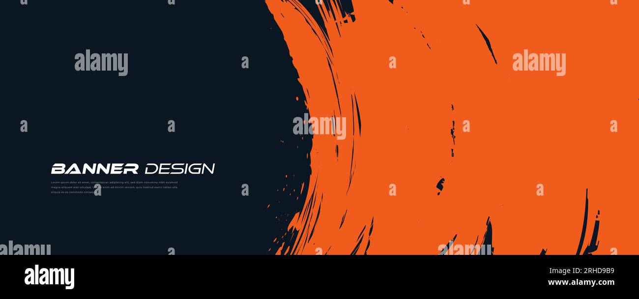 Abstract Blue and Orange Grunge Background. Brush Stroke Illustration ...