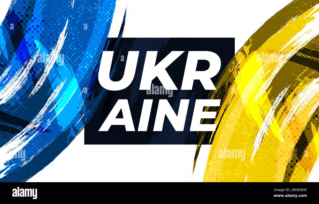 Ukraine Flag with Grunge and Brush Concept Isolated on White Background ...