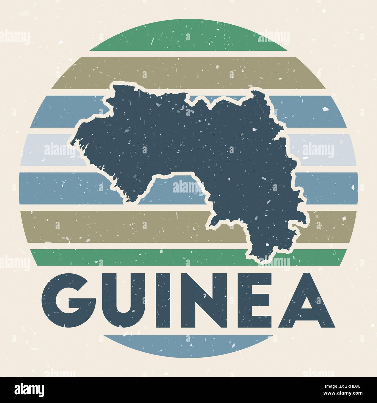 Guinea logo. Sign with the map of country and colored stripes, vector ...