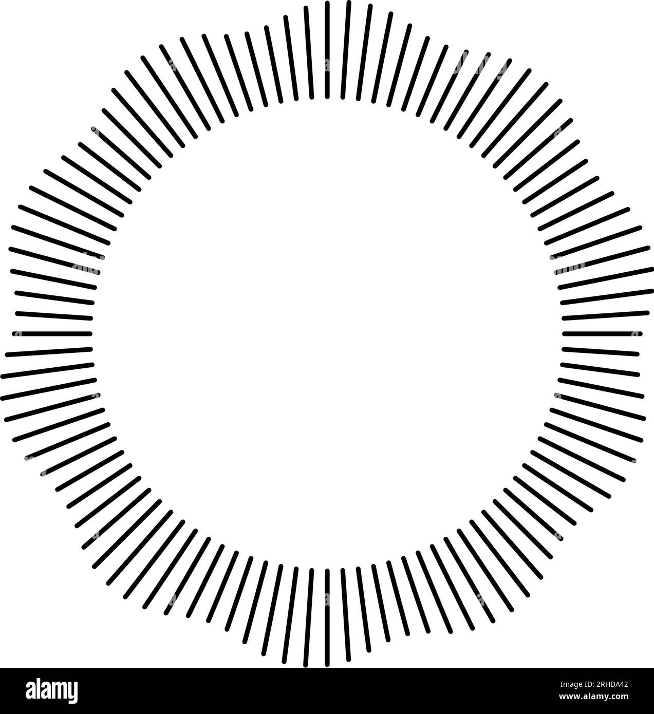 Radial wave sound lines. Circular frame. Sound circle ring. Wavy roun ...
