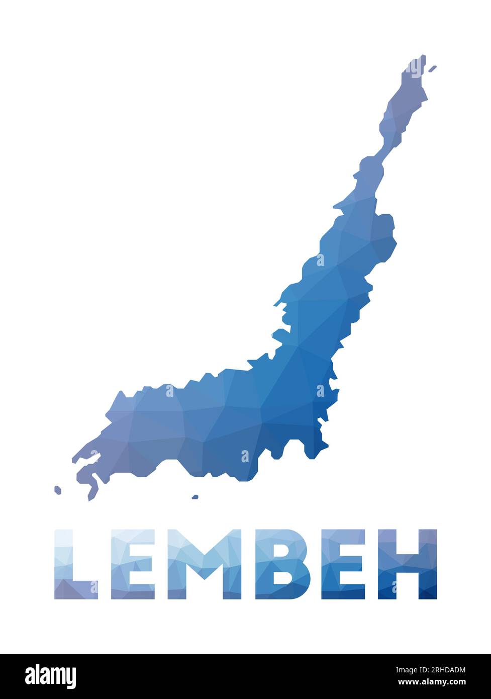 Low poly map of Lembeh. Geometric illustration of the island. Lembeh ...