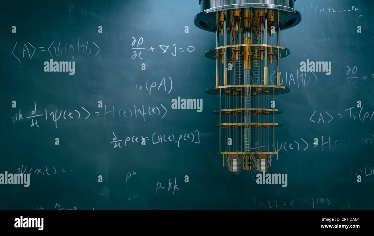 Technology Background of Quantum Computing Concepts, 3d rendering Stock ...