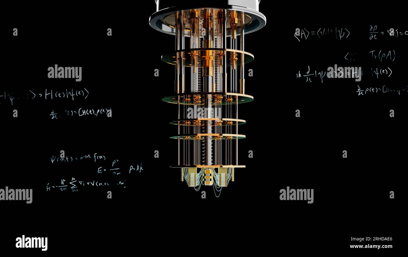 Technology Background of Quantum Computing Concepts, 3d rendering Stock ...