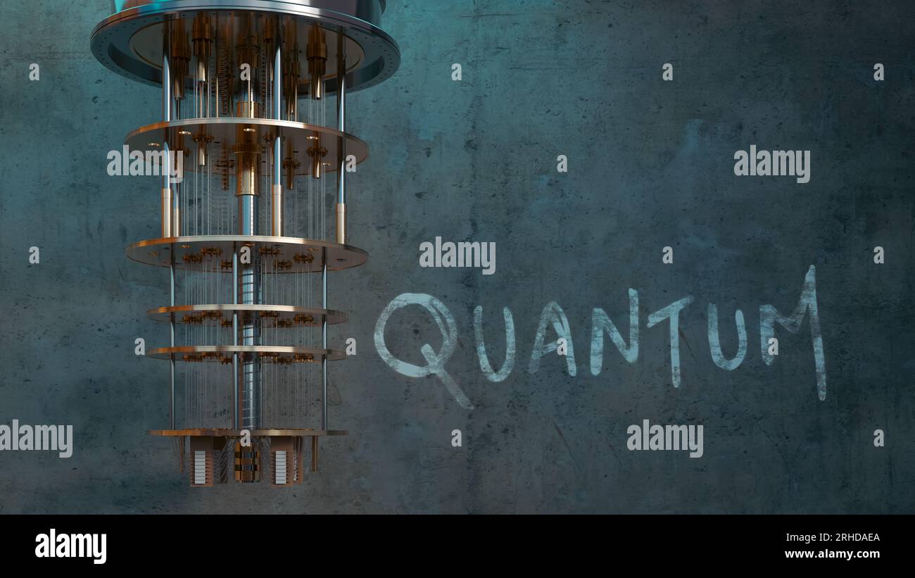 Technology Background of Quantum Computing Concepts, 3d rendering Stock ...