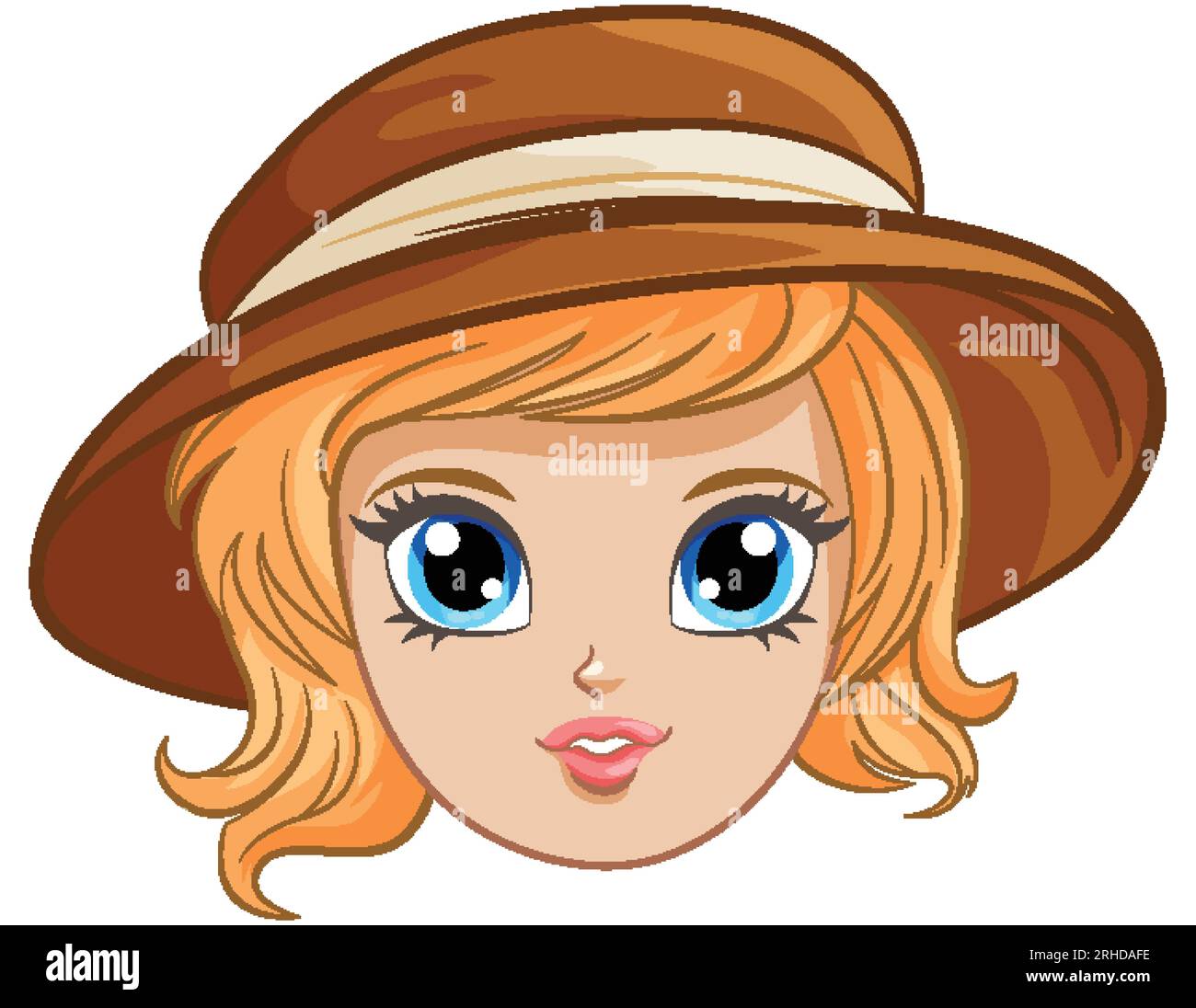 A cute cartoon girl wearing a hat with a vector illustration style ...