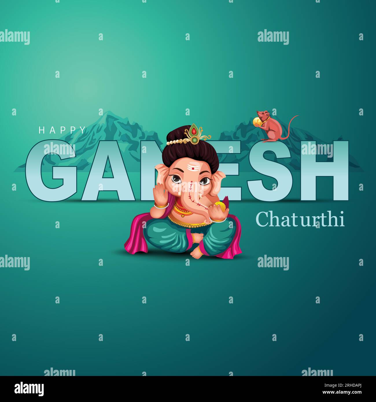 Lord Ganpati on Ganesh Chaturthi background. abstract vector ...