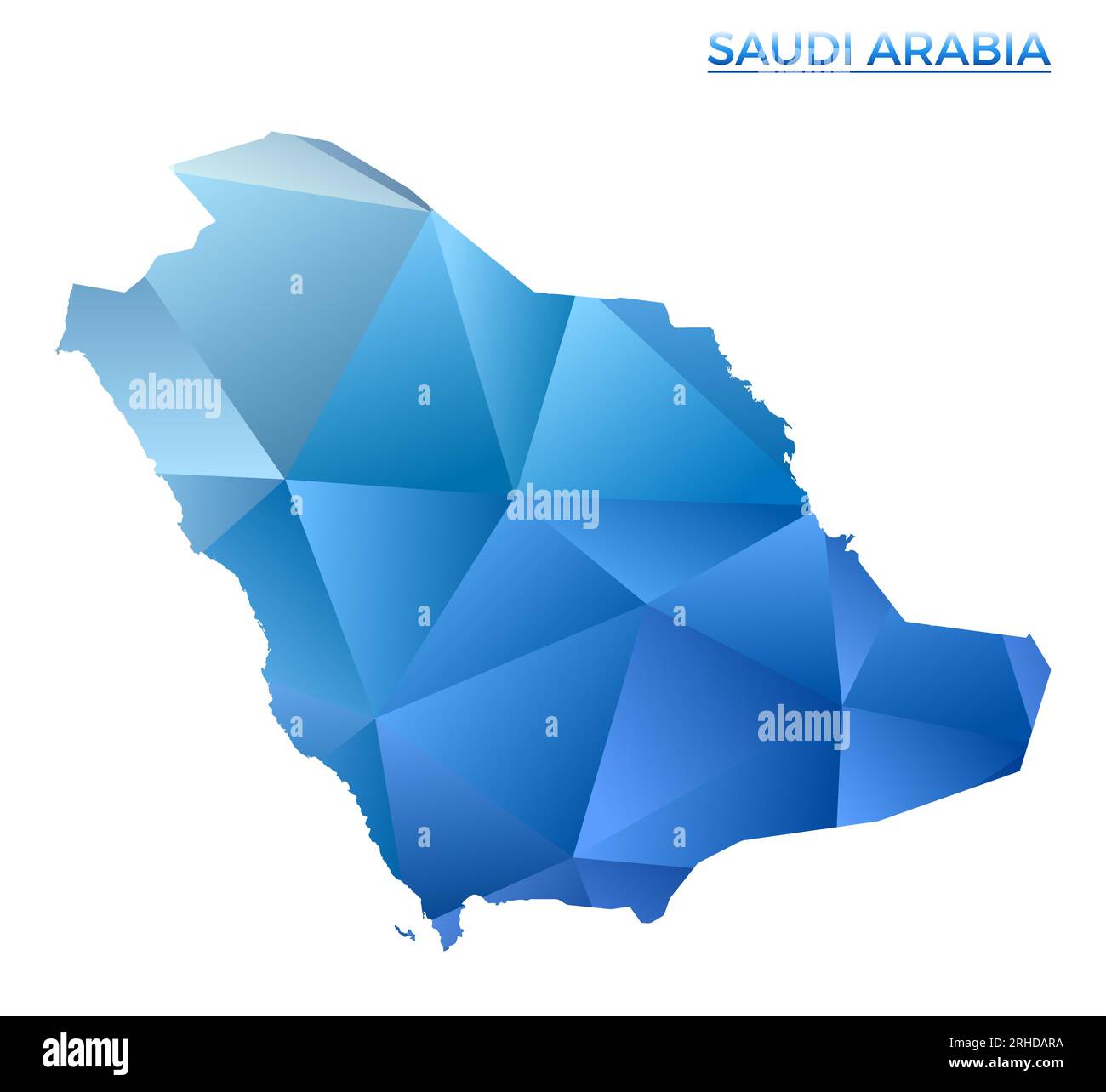 Vector polygonal Saudi Arabia map. Vibrant geometric country in low ...