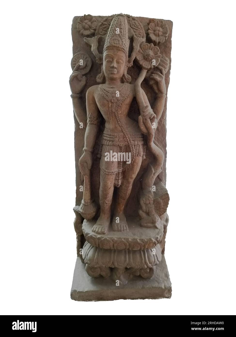 A statue of Vishnu. Holding Shankha (conch), Chakra (disc), Gada (mace ...
