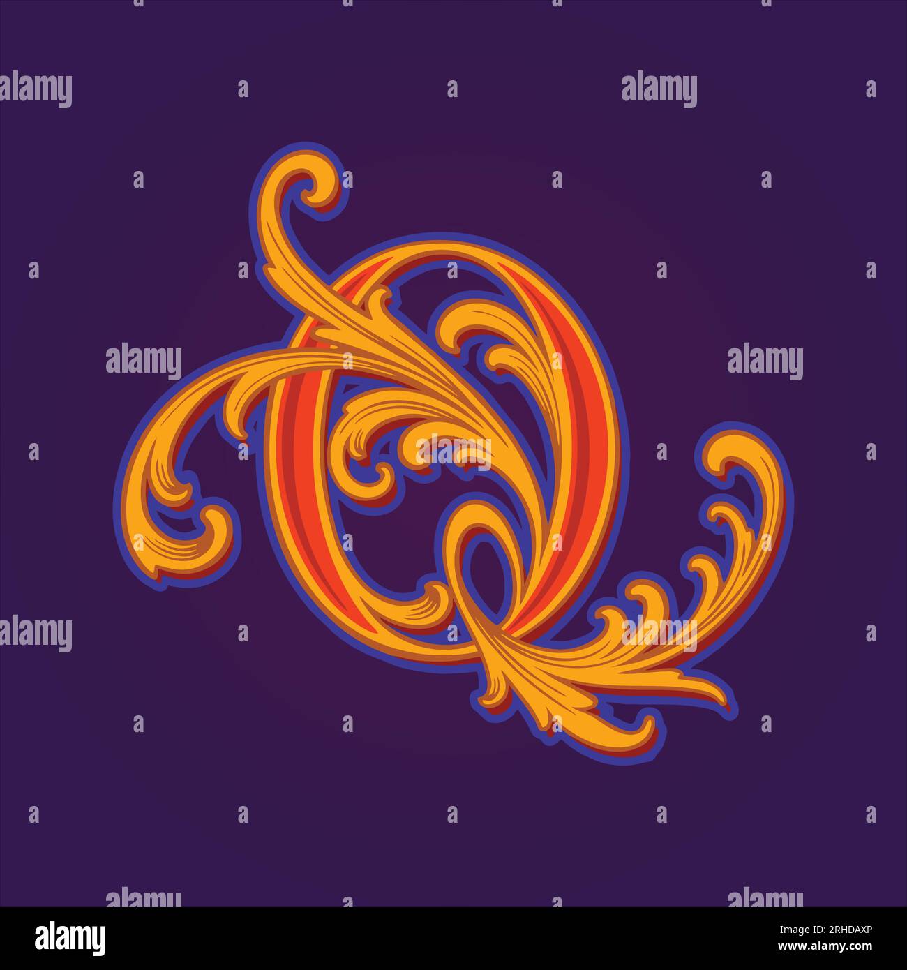 Vintage elegance gold number 0 monogram letter logo vector ...