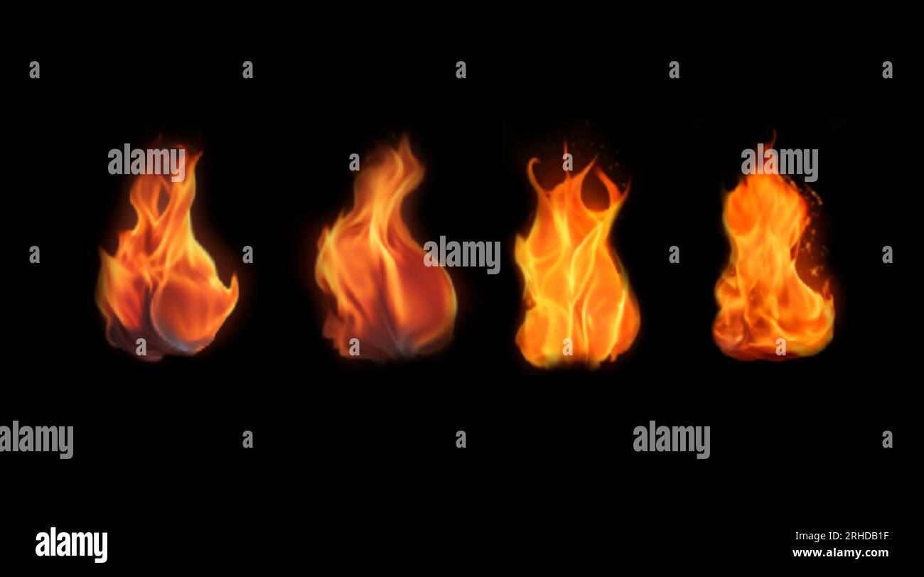 Burning flames. Realistic vector illustration Stock Vector Image & Art ...
