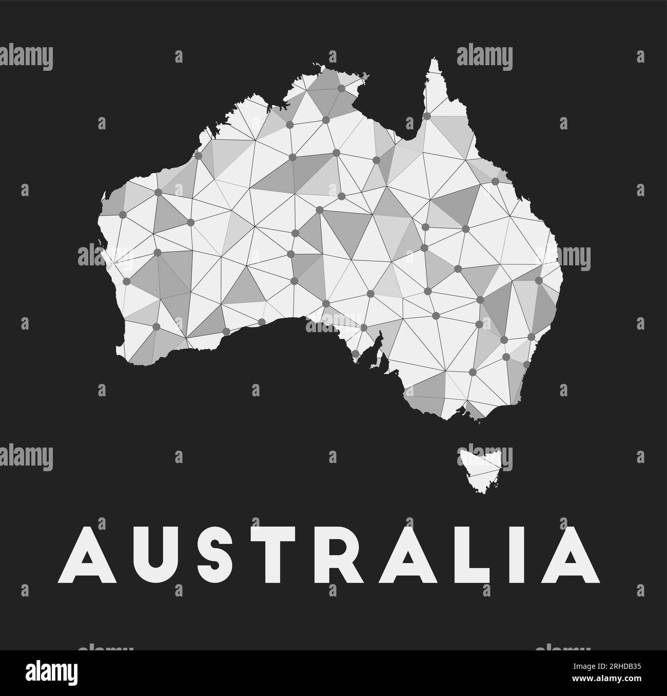 Australia - communication network map of country. Australia trendy ...