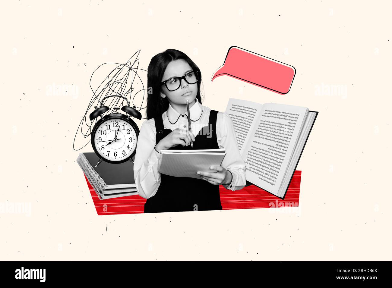 Creative abstract composite photo collage of intelligent young ...