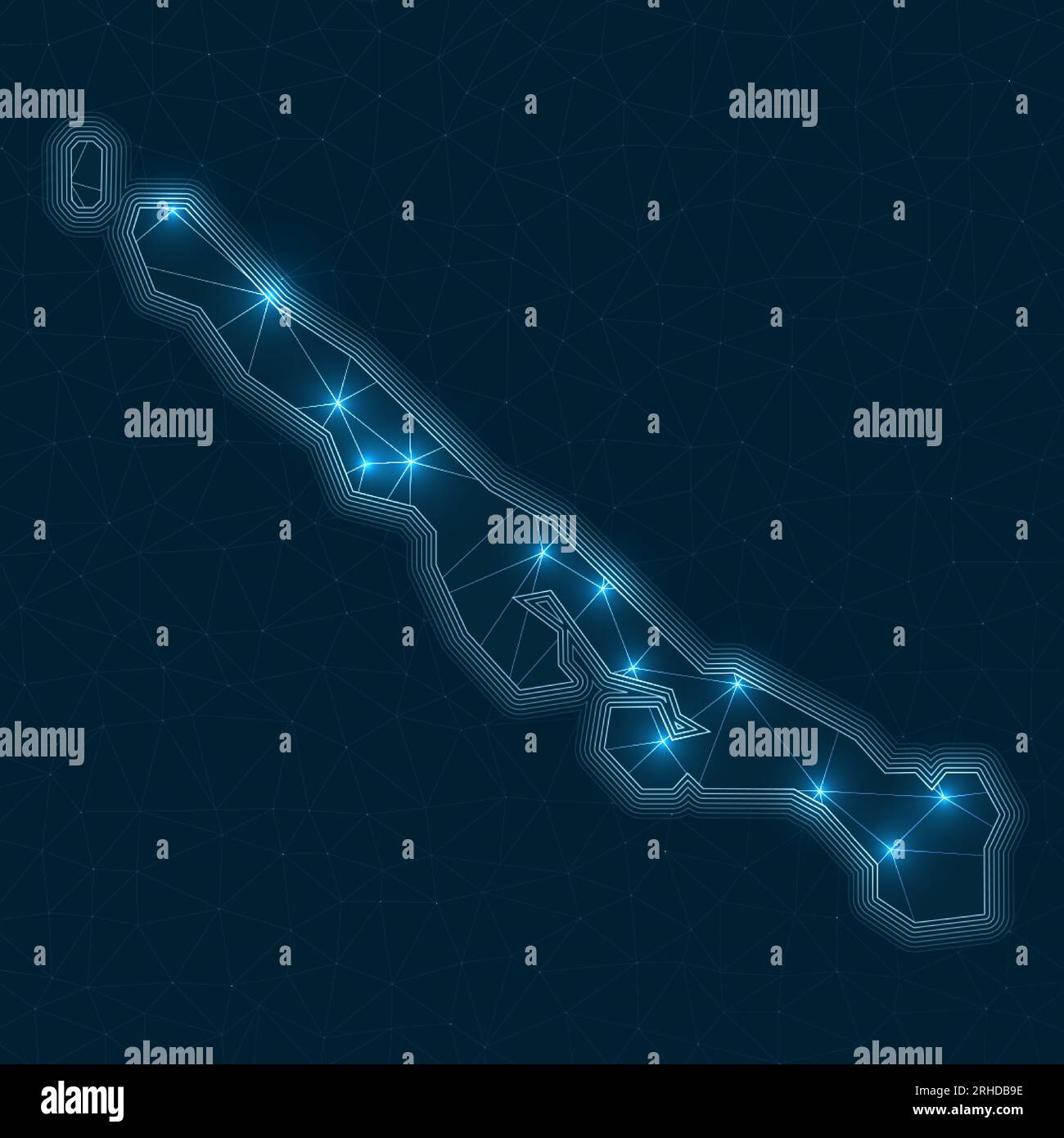Stocking Island network map. Abstract geometric map of the island ...