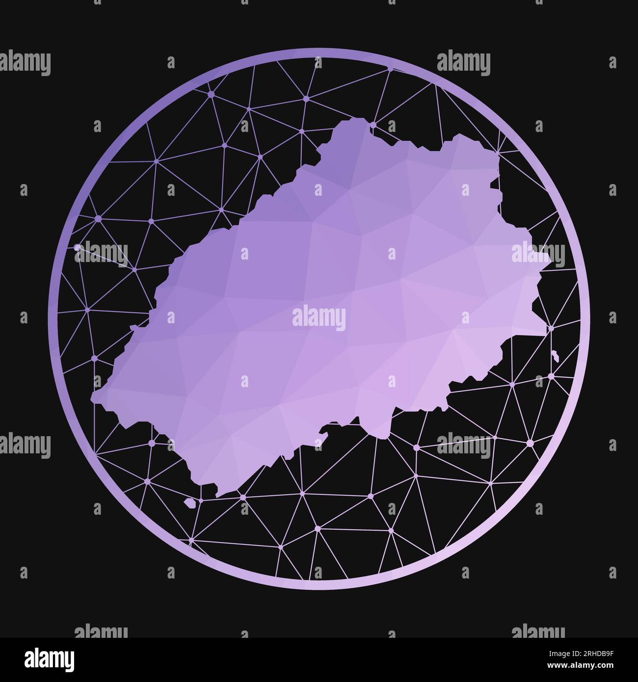 Saint Helena icon. Vector polygonal map of the island. Saint Helena ...