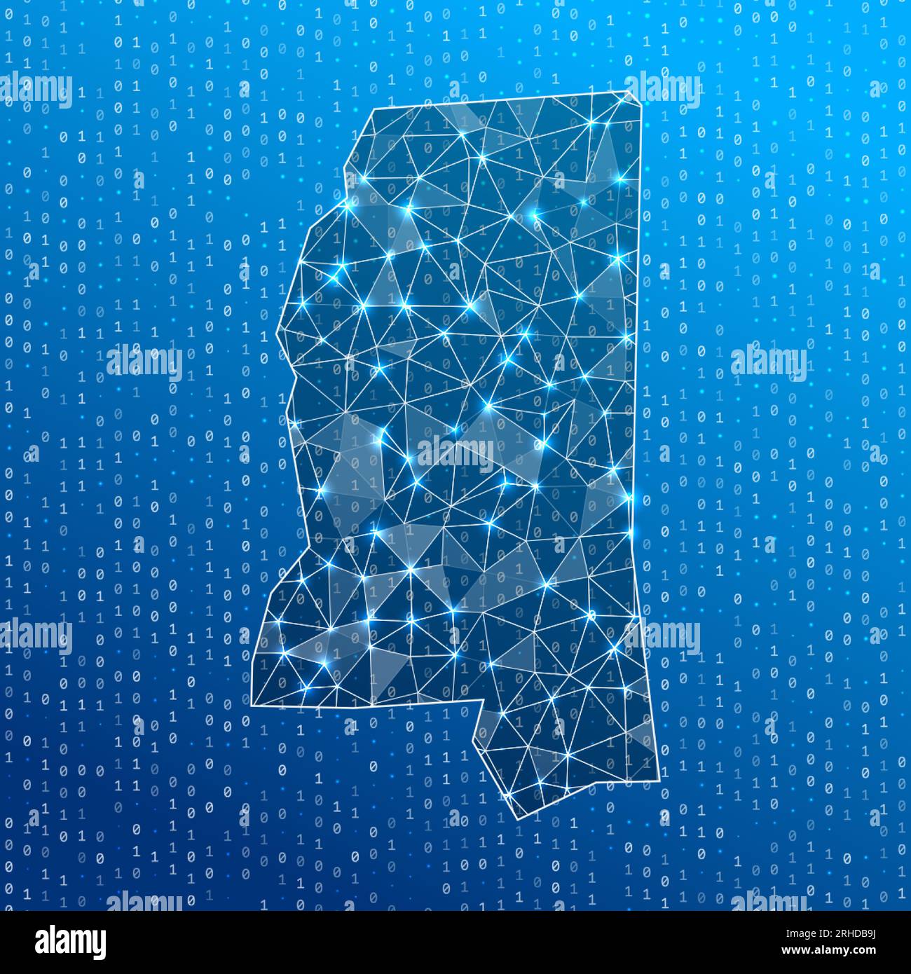Network map of Mississippi. US state digital connections map ...