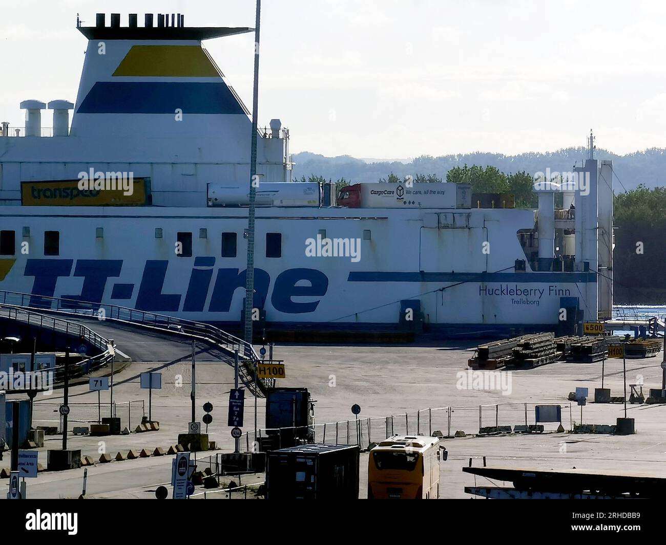 16 August 2023, Schleswig-Holstein, Travemünde: Swedish ferry ...