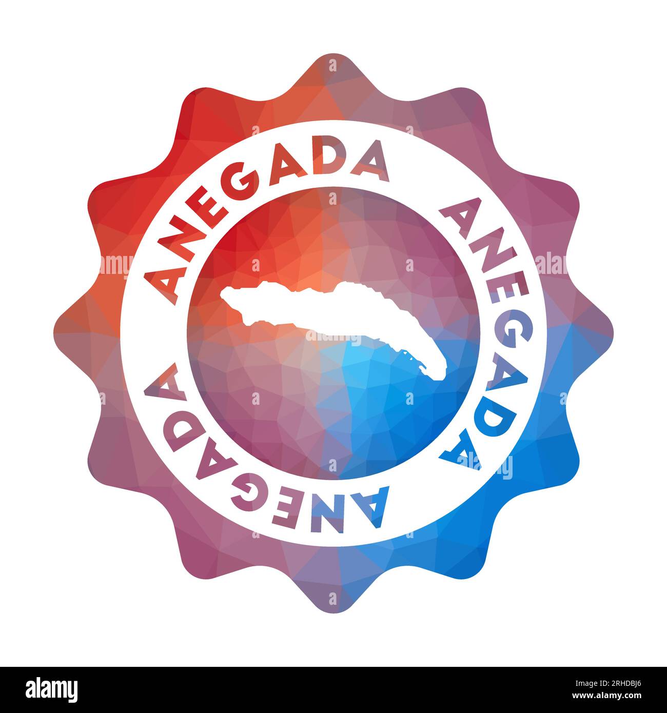 Anegada low poly logo. Colorful gradient travel logo of the island in ...